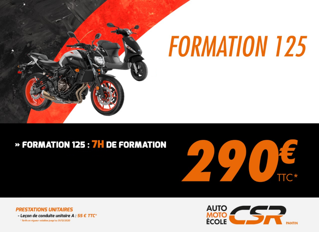 Formation 125 - CSR-Auto Moto école Pantin -Permis pas cher